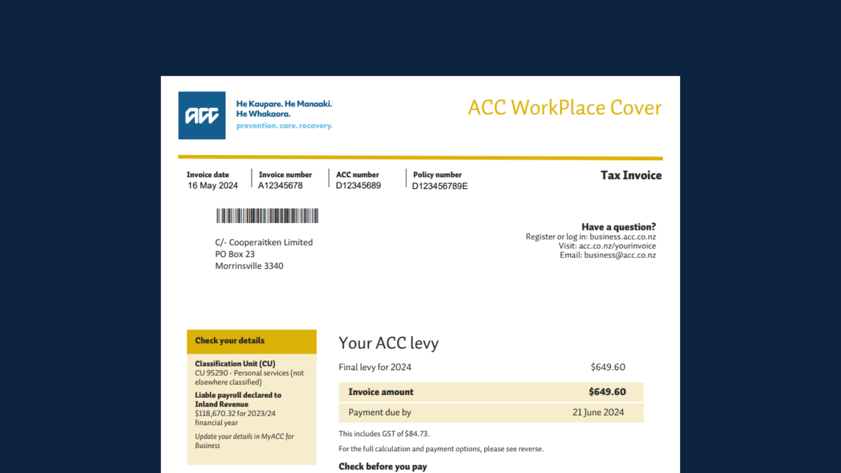 Let’s talk ACC Employer Invoices - CooperAitken